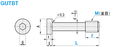 GUTBT8-10-40 | カバーボルト 低頭タイプ | ミスミ | MISUMI-VONA【ミスミ】