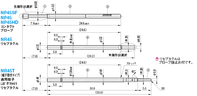 NR45-C | コンタクトプローブ/リセプタクル 45シリーズ | ミスミ | MISUMI-VONA【ミスミ】