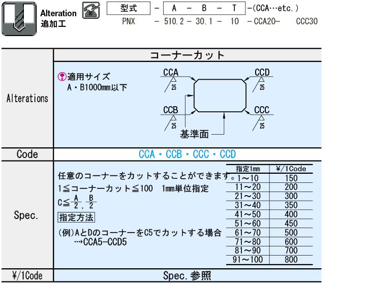 アルミ精密切断 A5052P | ミスミ | MISUMI-VONA【ミスミ】