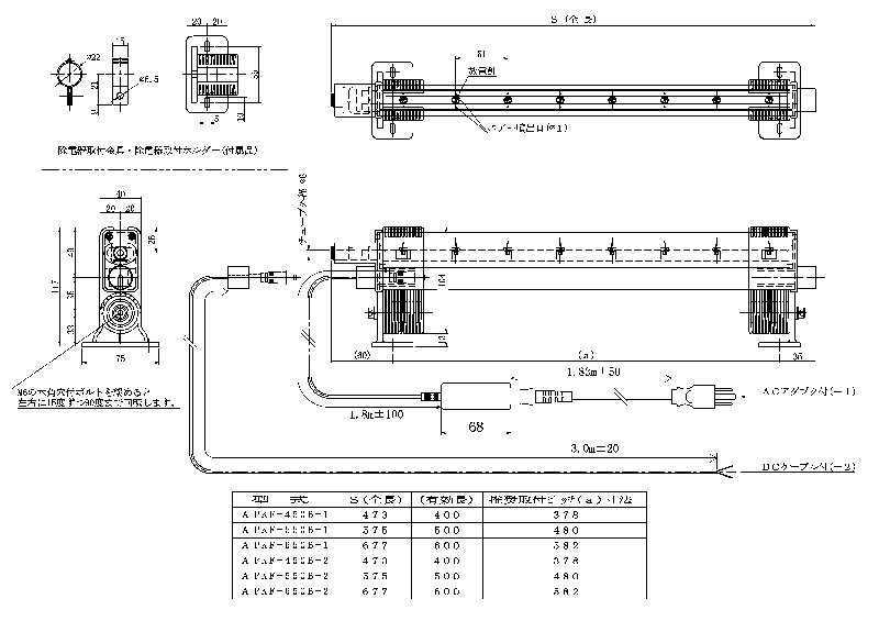 APKF-2350BH-2 | 高圧電源内蔵型直流除電器 APKF／PKF | 春日電機（イオナイザー） | MISUMI-VONA【ミスミ】