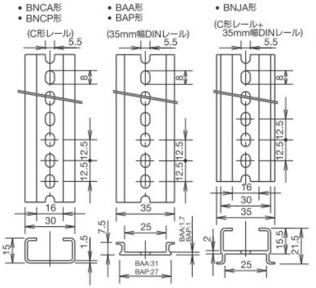 BAA1000形 35mm幅DINレール | IDEC | MISUMI-VONA【ミスミ】
