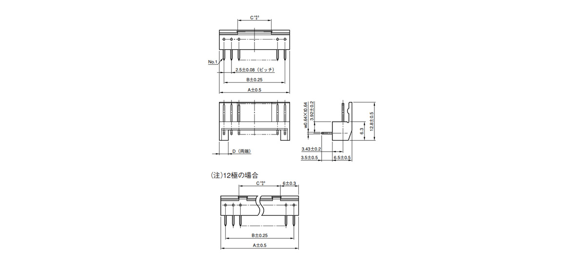 基板対電線接続用コネクタ（機器内用） ILシリーズピンヘッダ（スルーホールタイプ） | 日本航空電子工業 | MISUMI-VONA【ミスミ】