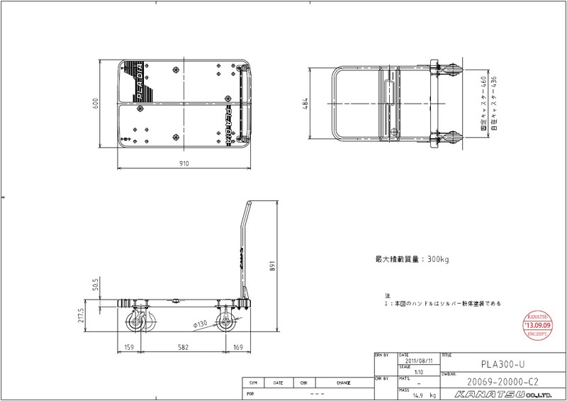 PLA300-UR | ウレタン静音シリーズ 均等荷重 250～300kg | カナツー | ミスミ | 4560116833658