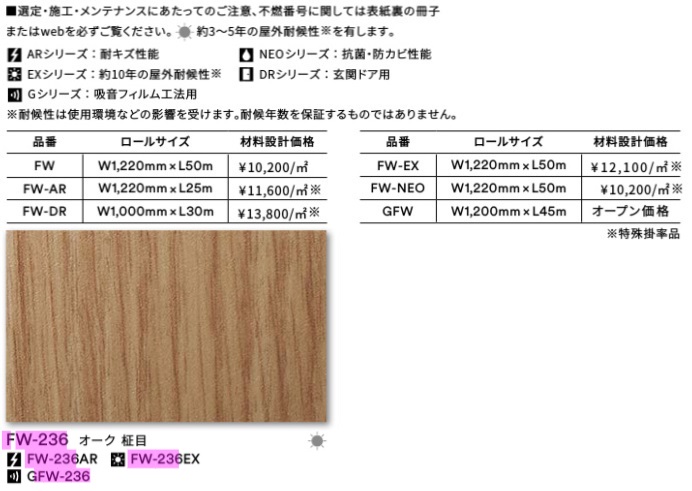 3M ダイノックフィルム FW-236 1220mmX50m | スリーエムジャパン | MISUMI-VONA【ミスミ】