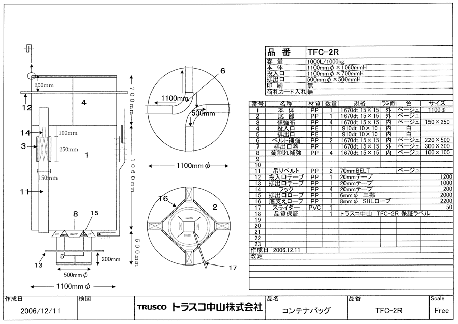 コンテナバッグ（JIS Z 1651 相当品） | トラスコ中山 | MISUMI-VONA【ミスミ】