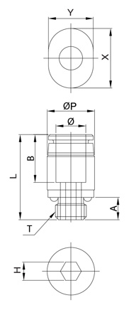 POC-04-M5C | コンパクトワンタッチ継手 POC-C | CDC | MISUMI(ミスミ)