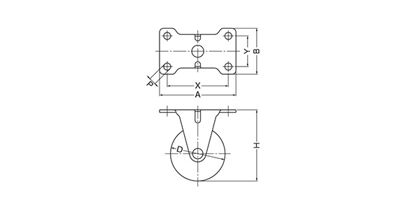 420ER-R75 | 平付けプレートタイプキャスター 420ER・415ER 車輪径40～75mm | ハンマーキャスター | MISUMI-VONA【ミスミ】