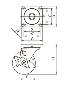 420S-N100 | 平付けプレートタイプキャスター 420S・413S 車輪径100～150mm | ハンマーキャスター | MISUMI-VONA【ミスミ】