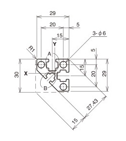 スペシャルフレーム M6シリーズ リニアスライドフレーム ALM-3030L | エヌアイシ・オートテック | MISUMI-VONA【ミスミ】