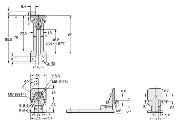 MS-SFB-1 | ライトカーテン SF4B/SF4B-Gシリーズ用取付金具 | Panasonic | MISUMI-VONA【ミスミ】