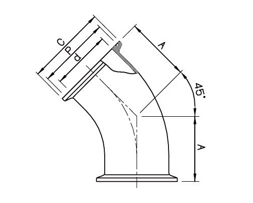 2KMD/1.5S-304 | 304/2P/C/ヘルール付45°エルボ | トーステ | MISUMI-VONA【ミスミ】