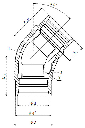 FK継手 10K 45°エルボ | リケン | MISUMI-VONA【ミスミ】